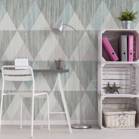 Trigon Geometric Shape Pattern Wallpaper Mural • Wallmur®