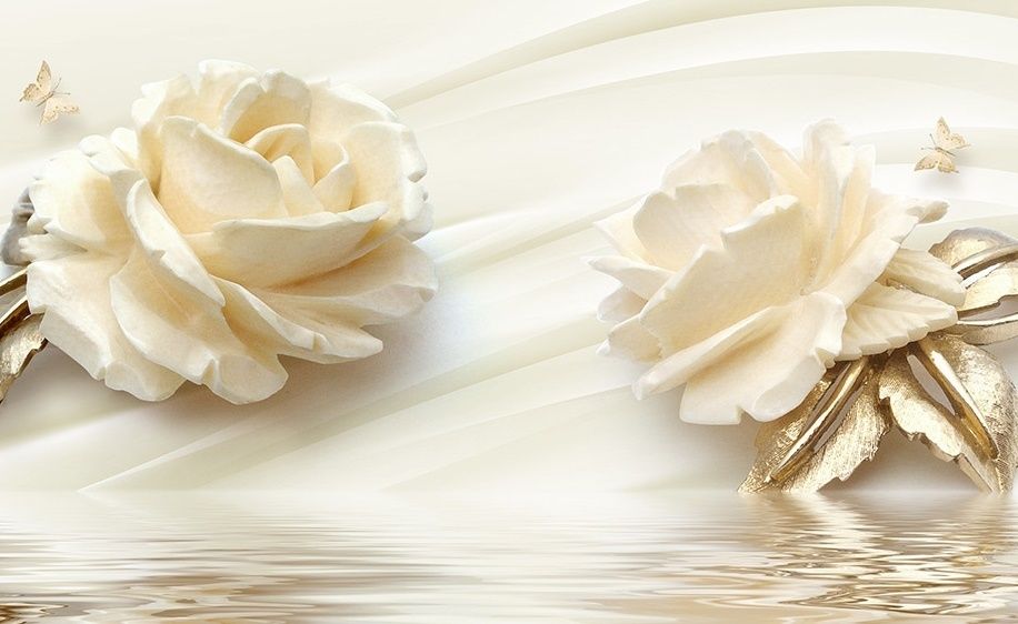 Cream Roses Background