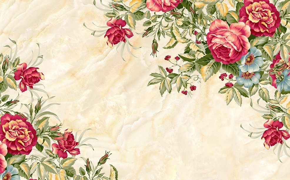 Fundo Vintage Floral Vermelho