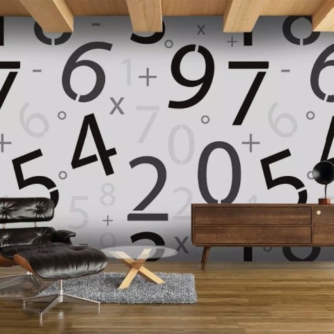 Math Numbers Wallpaper Mural • Wallmur®