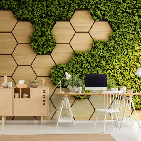 hexagon panel wallpaper