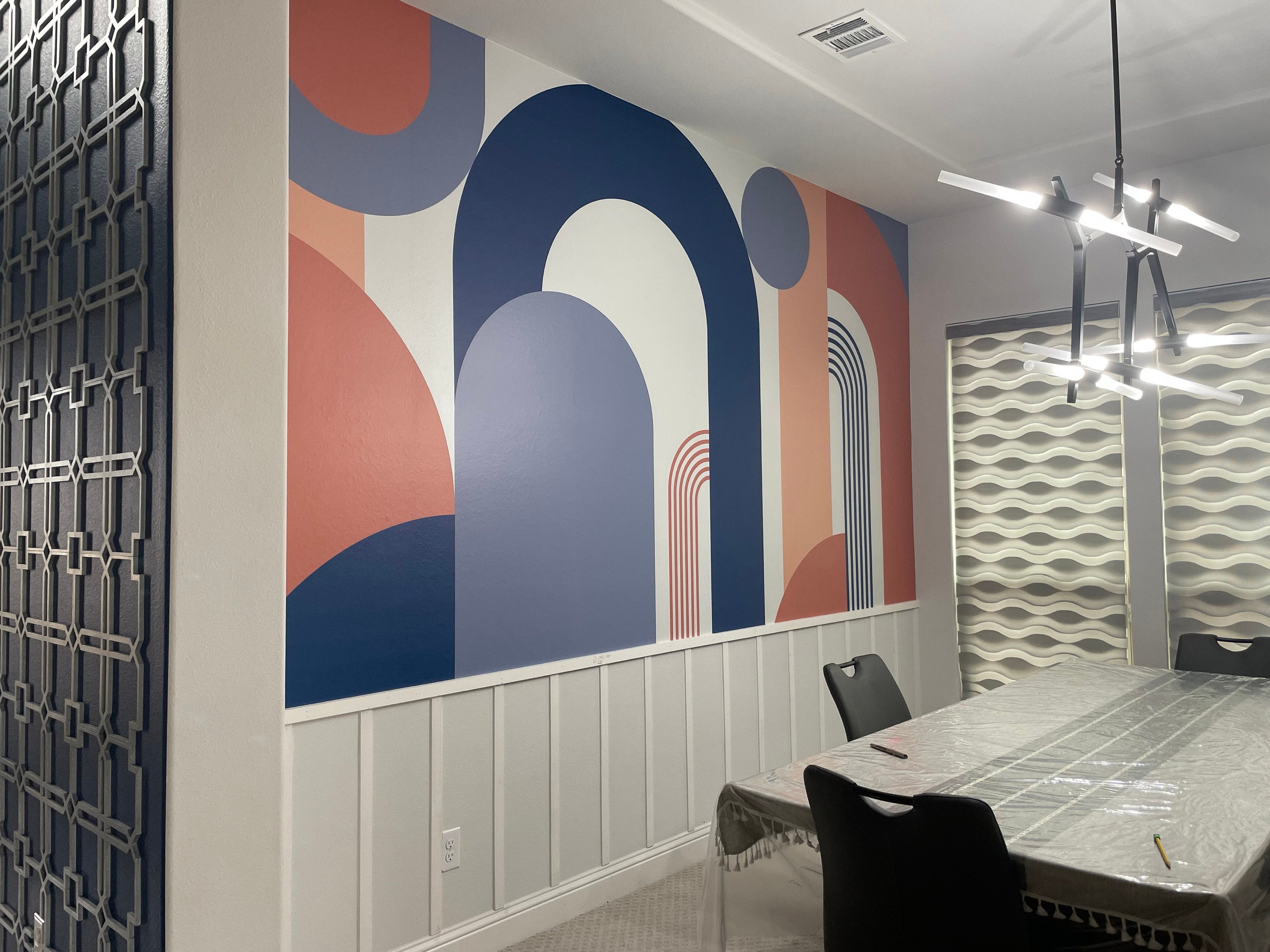 Geometric Arch with Shapes Wallpaper Mural • Wallmur®