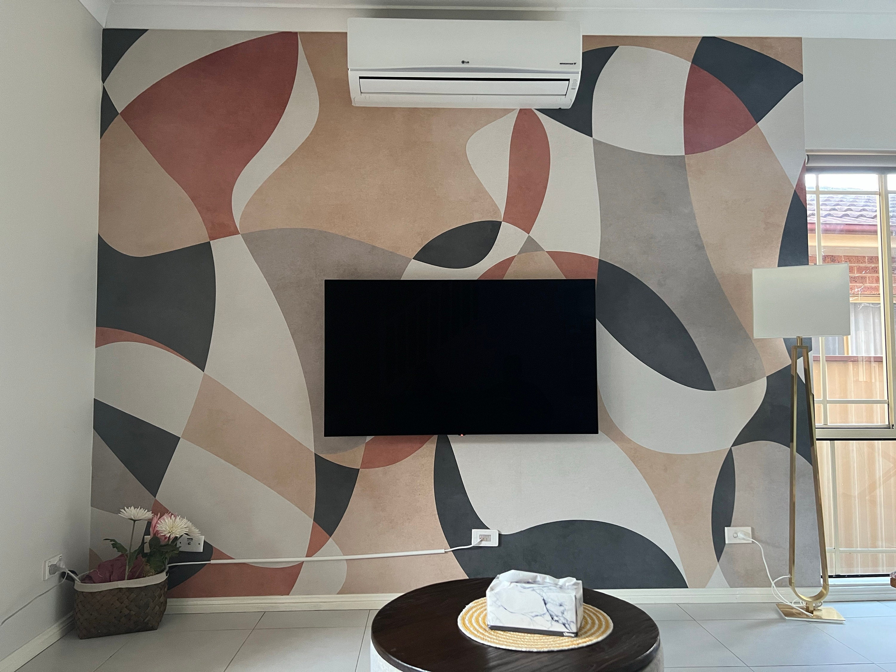 Boho Geometric Abstract Art Wallpaper Mural • Wallmur®