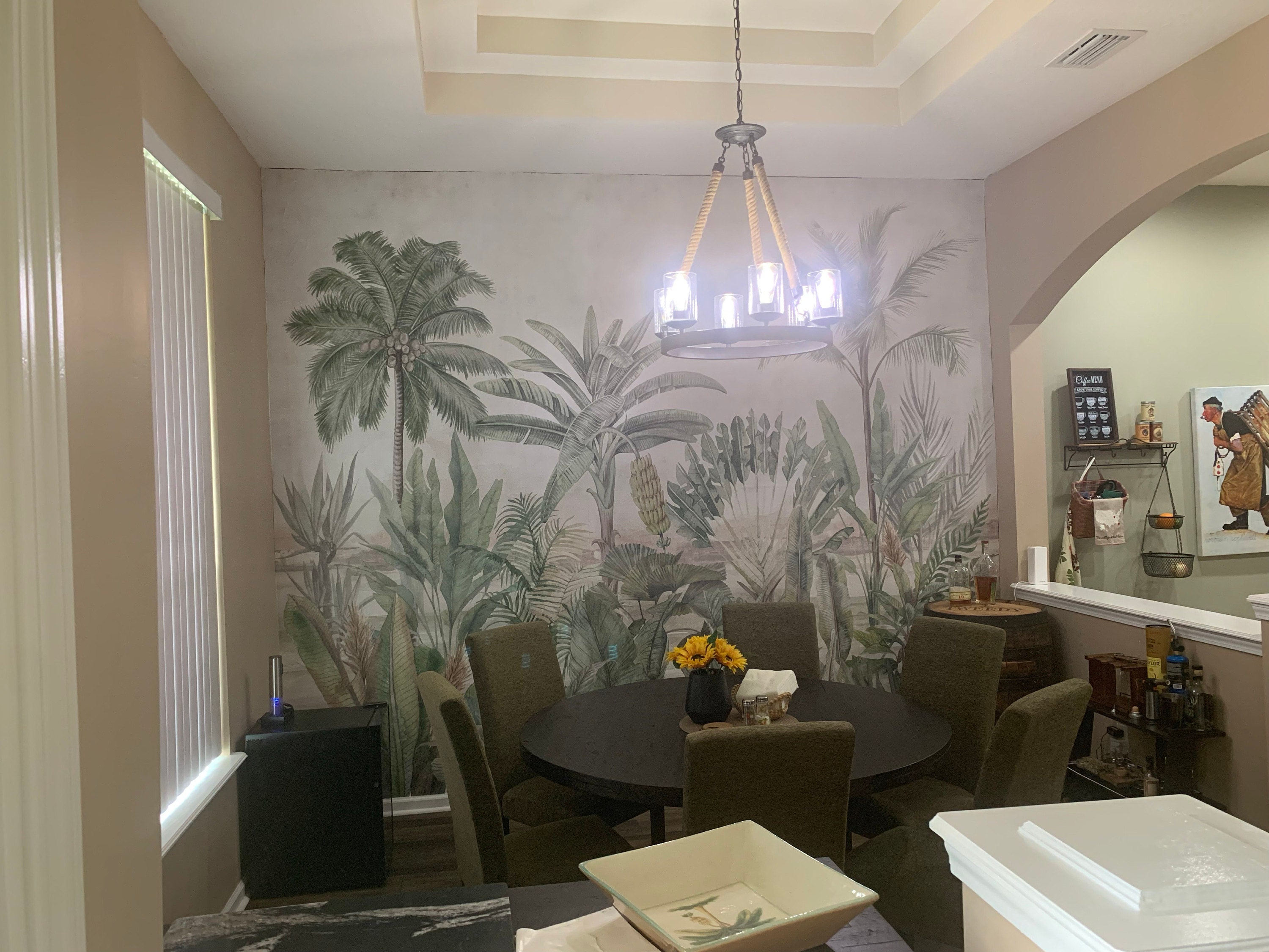 Watercolor Vintage Tropical Forest Wallpaper Mural • Wallmur®